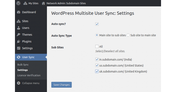WordPress Multisite User Sync/Unsync